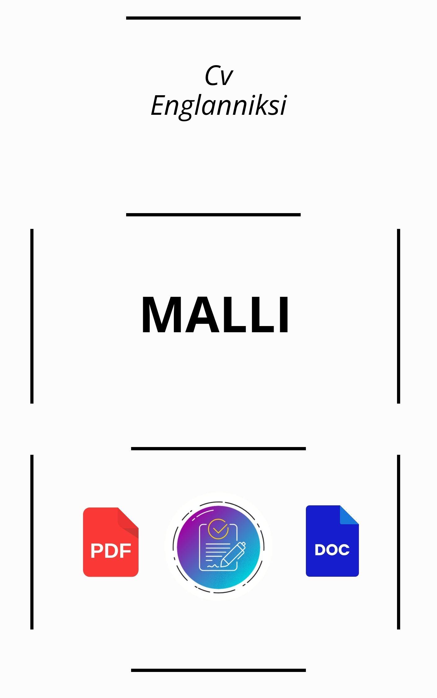 Cv Englanniksi Malli